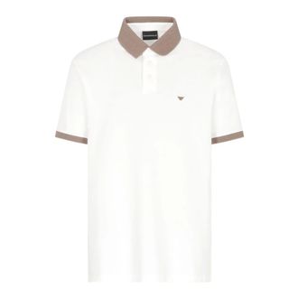 Emporio Armani Homme, Tops, Blanc, Taille: 2XL Polo avec Bordures Contrast&eacute;es