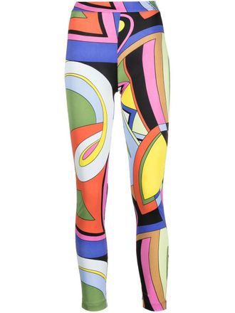 Moschino legging imprim&eacute; &agrave; taille haute - Jaune