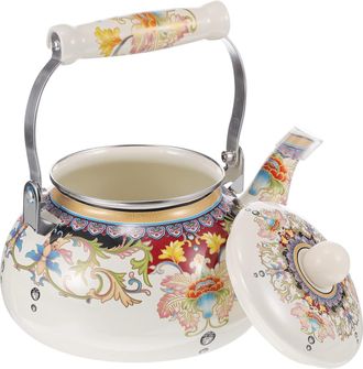 DOITOOL Topf Aus Emaille Pfeifender Wasserkessel Ofenkessel Pfeifender Teekessel Teapot Pfeifende Teekessel Mit Flöte Pfeifkessel Tee Kessel Teebereiter Gashe