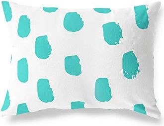 Bonamaison Le Jardin du Lin Kissen Zierkissenbezug Türkisweiß Kissenbezug, Weich Bequem, Für Zuhause Autos Büro Sofa Wohnzimmer Couch Schlafzimmer Dekor, 45x60 C