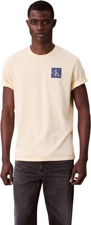Calvin Klein Herren T-Shirt Kurzarm Gradient Monogram Logo aus Baumwolle, Gelb (Sunlight), L