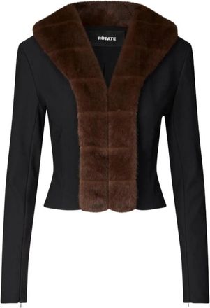Rotate Pullover mit Kunstpelzbesatz - - Jackets - Damen - Schwarzk - S