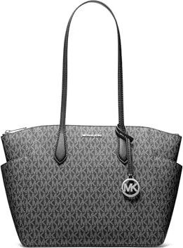 Michael Kors Marilyn Medium Signature Logo Tote Bag Black PVC