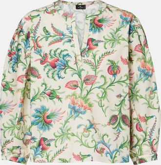 Etro Blouse en coton &agrave; fleurs