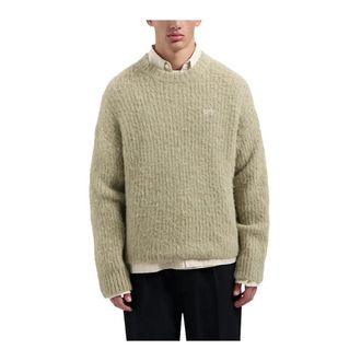 Olaf Hussein Hairy Strick-Rundhalspullover Hanf - - Knitwear - Herren - Beige - S