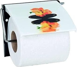 MSV Bad Serie Toilettenpapierhalter WC Rollenhalter Papierhalter Klopapierhalter mit Klappe - Manila