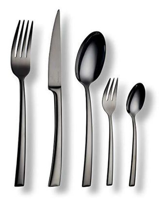 Echtwerk Echtwerk EW-BS-3010S Tafelbesteck Avelino/Shiny-Black Edition, 30-teilig, für 6 Personen, Edelstahl 18/10-hochglänzend, Hochwertiges Besteck Set, inkl