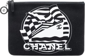 Chanel Pre-owned Pochette en toile - Femme - Pre-owned - Noir - Taille: ONE Size