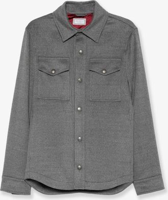 Brunello Cucinelli Outerwear lightweight virgin wool cloth shirt - BRUNELLO CUCINELLI - gender_Man