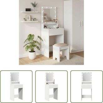 vidaXL Schminktisch mit Regal - Schminktisch mit Regal Wei&szlig; 50 x 41 x 135 cm Holzwerkstoff