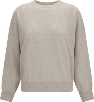 Brunello Cucinelli Cashmere with Monili Chain Sweater - Beige