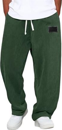 Generic Pantalon en velours c&ocirc;tel&eacute; stretch pour homme - Pantalon de jogging baggy - D&eacute;contract&eacute; - Taille &eacute;lastique - Pantalon de loisirs - Jambe droite - Coul