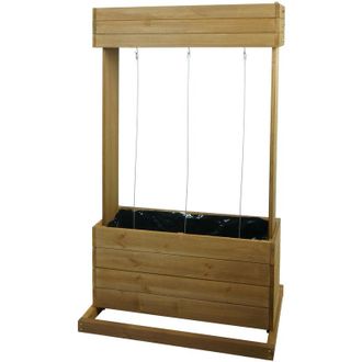 Mendler Mendler - Jardinière HWC-L72 - bac à fleurs - 145x85x50cm Outdoor sapin bois mvg - brun