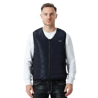 Generic Veste chauffante confortable pour homme - Couleur unie - Contr&ocirc;le de la temp&eacute;rature - 2026, bleu, 5XL