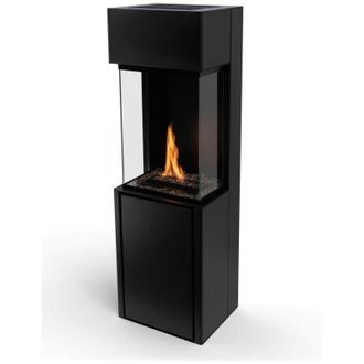 Planika Planika - Arcticon BEV Bioethanol-Kamin ohne Abzug, Fernbedienung, echte Flamme, Panorama-Design - Schwarz