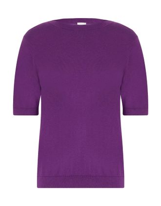 8 by YOOX ORGANIC COTTON-SILK BLEND KNIT S/SLEEVE CREWNECK TOP