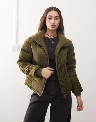 Wrangler Kurze Steppjacke in Gr&uuml;n