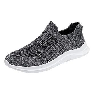 Generic Baskets &agrave; enfiler pour homme - Chaussures d&eacute;t&eacute; en maille tricot&eacute;e - Chaussures de course respirantes - L&eacute;g&egrave;res - Chaussures de marche basses antid&eacute;rap