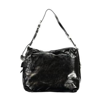 Desigual Sac bandouli&egrave;re &agrave; appliqu&eacute;s floraux - Femme - Sacs - Noir - Taille: ONE Size
