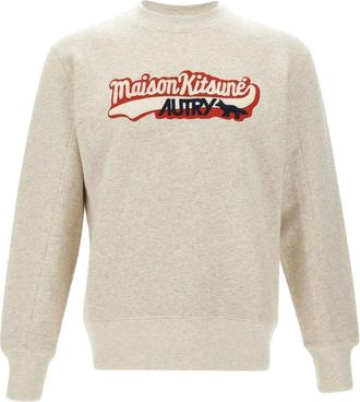 Autry Homme, Sweatshirts et sweats à capuche, Gris, Taille: L SweaT-shirt Gris avec Logo et Col Rond