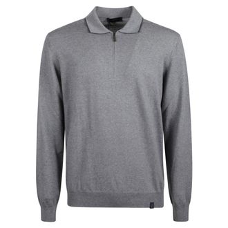 Fay V-Ausschnitt Strick - - Knitwear - Herren - Grau - 3XL