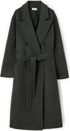 Motivi Femme, Manteaux, Gris, Taille: 42 FR Manteau crois&eacute; en drap de m&eacute;lange de laine