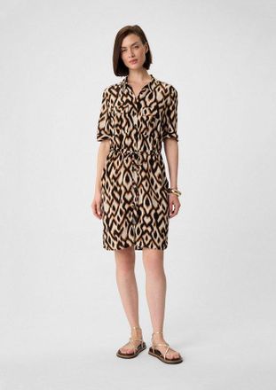 Comma Minikleid Kleid Flie&szlig;endes Cr&ecirc;pe-Kleid mit All-over-Print