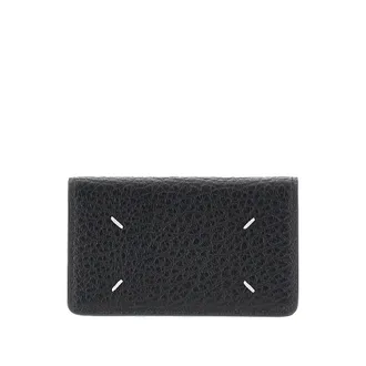 Maison Margiela Grained leather cardholder with flap Woman One Size