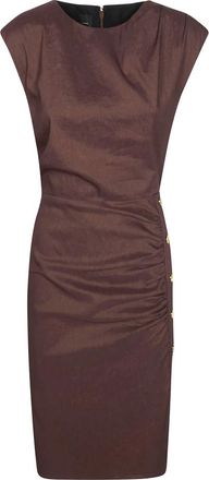Pinko Pinko, Femme, Robes, Brun, Taille: 36 FR Alissa Abito Lino Stretch