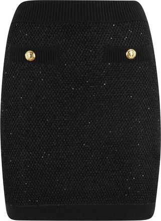 Elisabetta Franchi Femme, Jupes, Noir, Taille: 40 FR Jupe Tricot&eacute;e avec Sequins