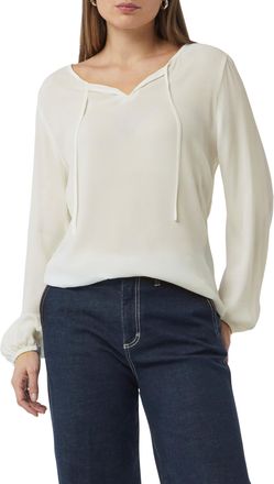 Comma Viskose-Bluse mit Bindedetail am Ausschnitt