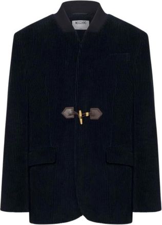 Moschino Homme, Vestes, Bleu, Taille: M Veste en velours c&ocirc;tel&eacute;