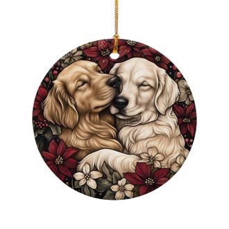 Generic Golden Retriever Hund Weihnachtsdeko Mit Schnur Weihnachtsbaum Deko Keramik Weihnachtsschmuck