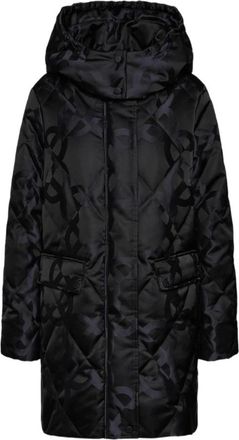 Elena Miro Femme, Vestes, Noir, Taille: 54 FR Doudoune Monogram avec capuche