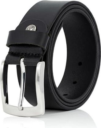 Lindenmann ceinture homme de cuir de buffle, 40 mm large et 3,8 mm fort, ajustable, ceinture, ceinture de cuir, ceinture pour jeans, XL, noir/marron foncé, Größe