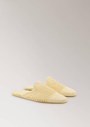 Mango Chaussons ouverts &agrave; larri&egrave;re crochet jaune pastel - Femme - 36 - MANGO