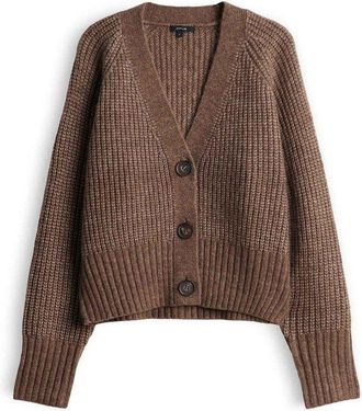 OPUS Cardigan DONIKI mit Rippstrickmuster V-Ausschnitt, Raglan&auml;rmel, Knopfleiste