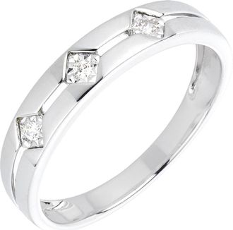 Edenly Diamantring Trilogie Raute Weißgold