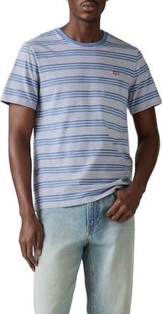 Levi's SS Original Housemark T-Shirt pour Homme avec Logo Core Chesthit, Cuff Stripe Quiet Ha, S