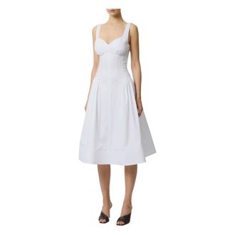 Elisabetta Franchi Stretch Baumwollkleid - - Dresses - Damen - Wei&szlig; - M