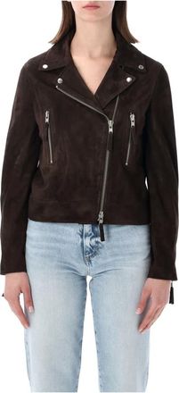 S.W.O.R.D 6.6.44 S.w.o.r.d 6.6.44, Femme, Vestes, Brun, Taille: 38 FR Classic Chiodo Suede