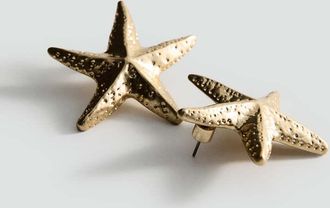 Mango Boucles doreilles motif &eacute;toile or - Femme - Taille unique - MANGO