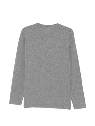Emporio Armani Logo-Embroidered Long-Sleeve T-Shirt - Gray