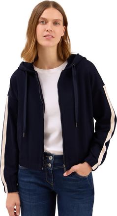 Cecil Damen 2515539 Sweatjacke mit Gallostreifen, urban Dark Blue, XXL