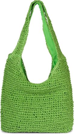 styleBREAKER Schultertasche Papierstroh Beuteltasche