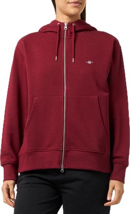 GANT Damen Shield Hoodie Kapuzenpullover, PLUMPED RED, 46