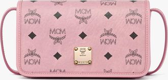 MCM Aren Portemonnaie zum Umh&auml;ngen in Visetos SOFT PINK VISETOS