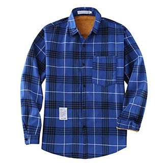 Generic Chemise en flanelle pour homme - Automne et hiver - Manches longues - Chaude et confortable - Doublure en polaire bross&eacute;e Sherpa - Chemise de b&ucirc;cheron