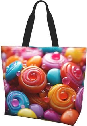 Generic Bonbons Color&eacute;s Sac Cabas D&eacute;contract&eacute; Sacs L&eacute;ger Sac A Main Femmes Pour Travail Shopping Gym
