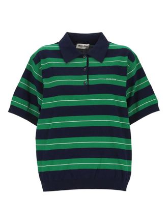 Miu Miu polo à rayures - Bleu